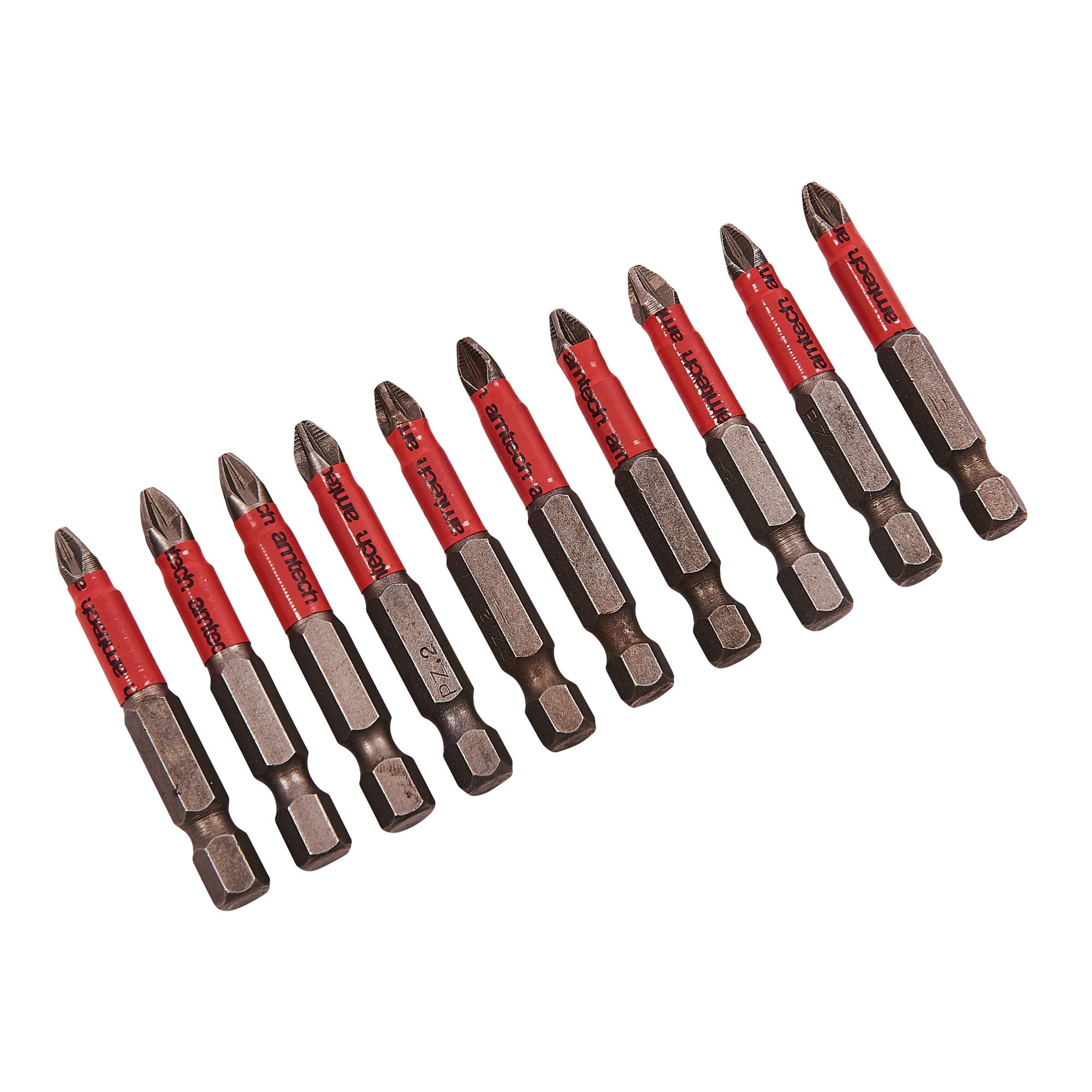 Amtech L2360 10 Piece 50mm non-slip Pozi drive bit set | Amtech DIY