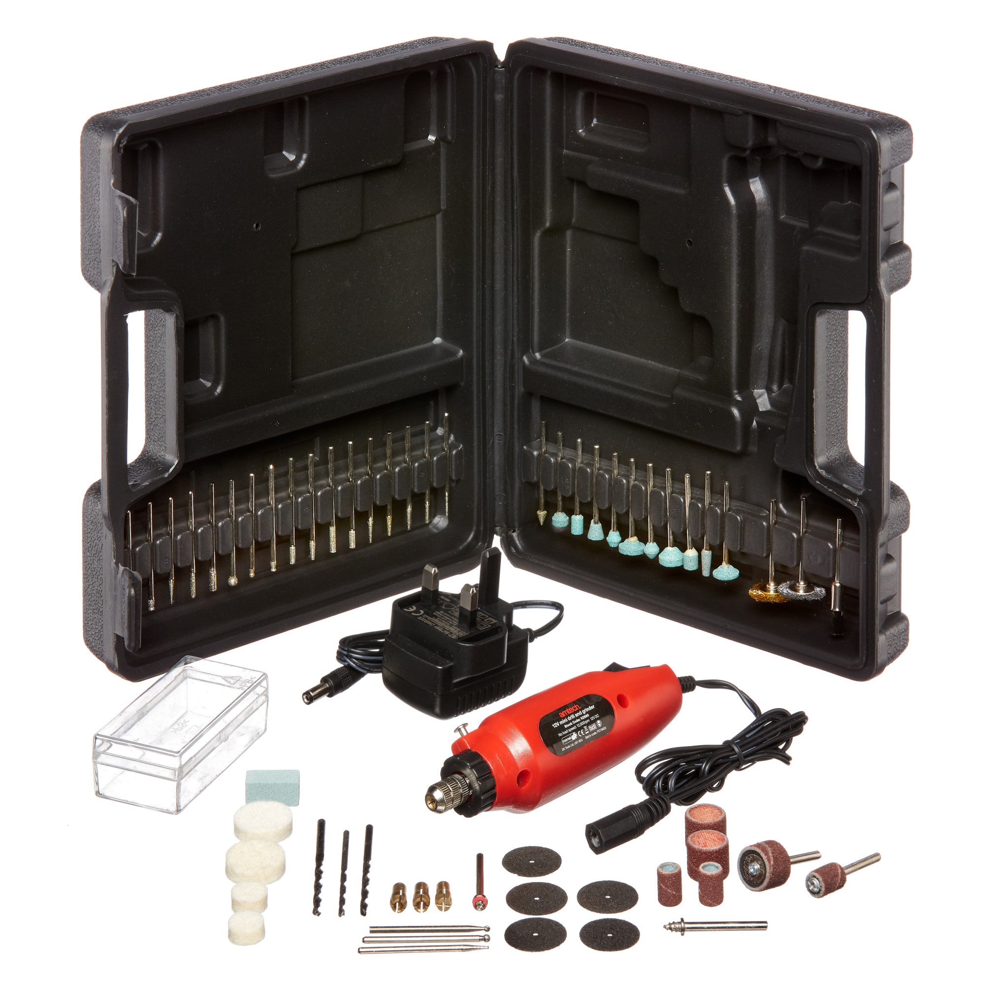 Amtech V2560 Mini Drill (60 piece) with Bit Set for Craft and DIY ...