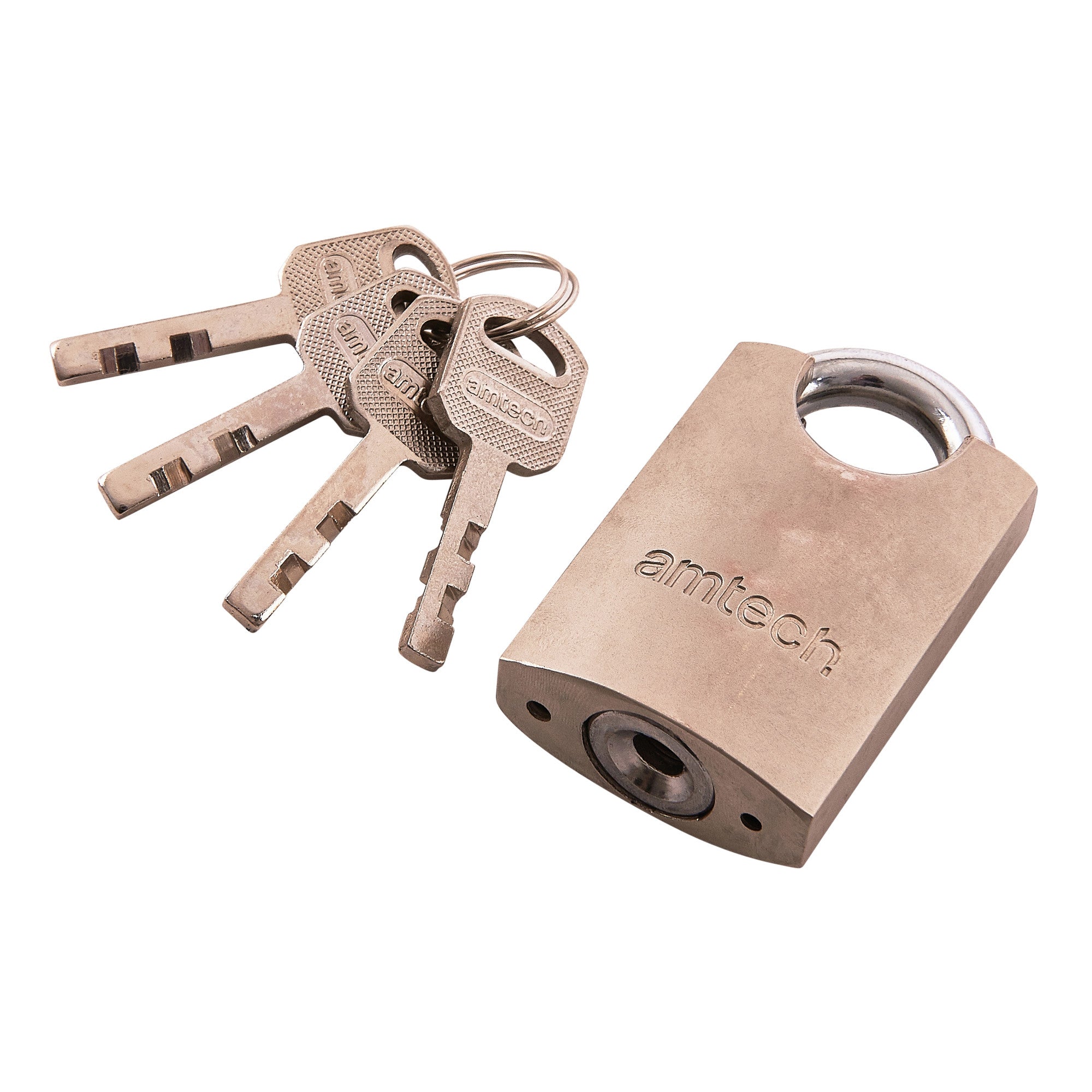 Amtech T1610 40mm Steel Padlock with Keys, 7mm Hardened Steel Shackle ...