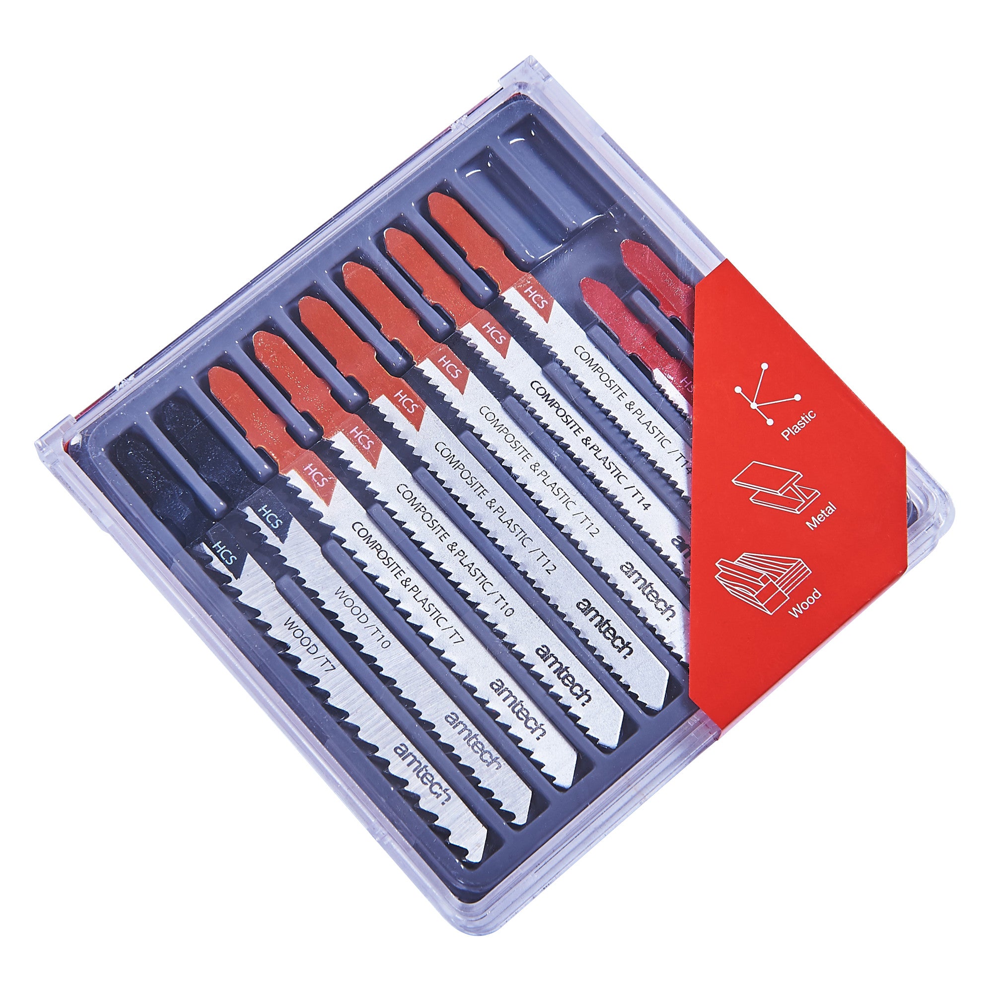 Amtech M1850 10 Piece mixed jigsaw blades with T-slot fitting | Amtech DIY