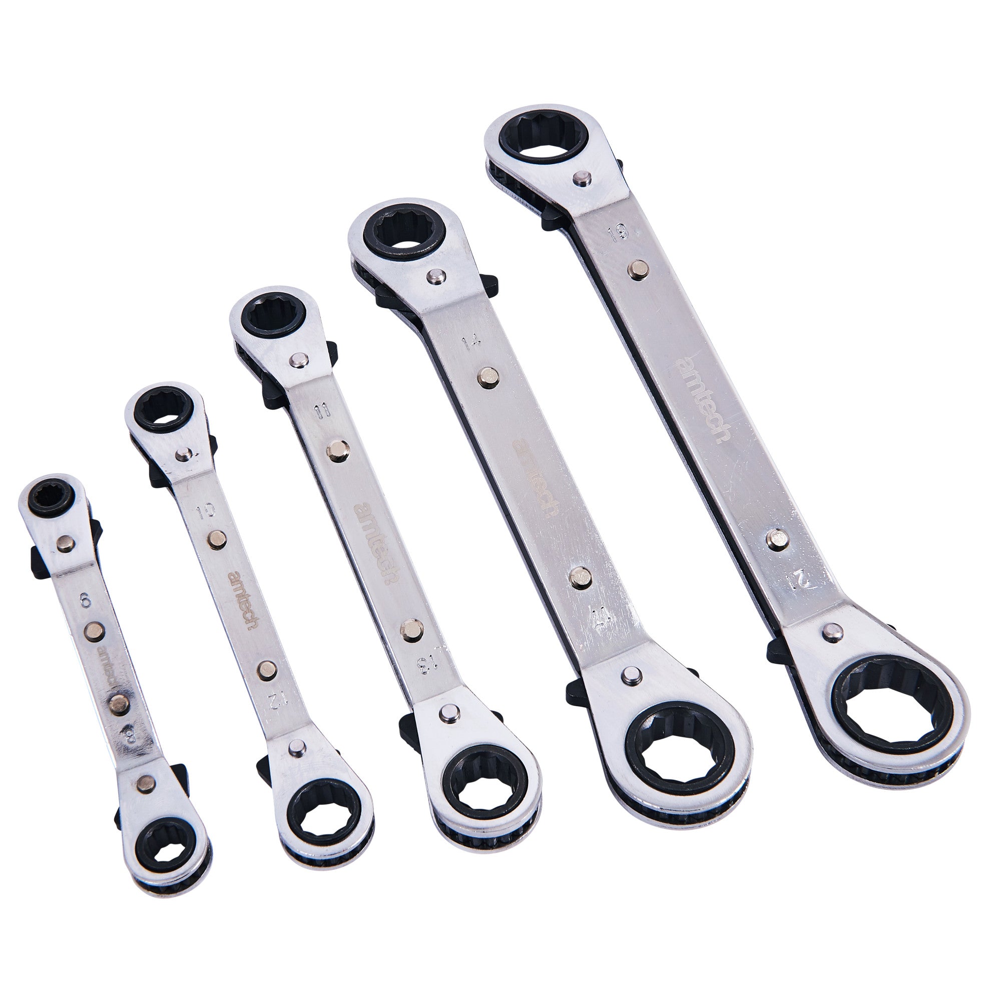 Amtech K1525 Offset Ring Ratchet Spanner Set (5 Pieces) | Amtech DIY